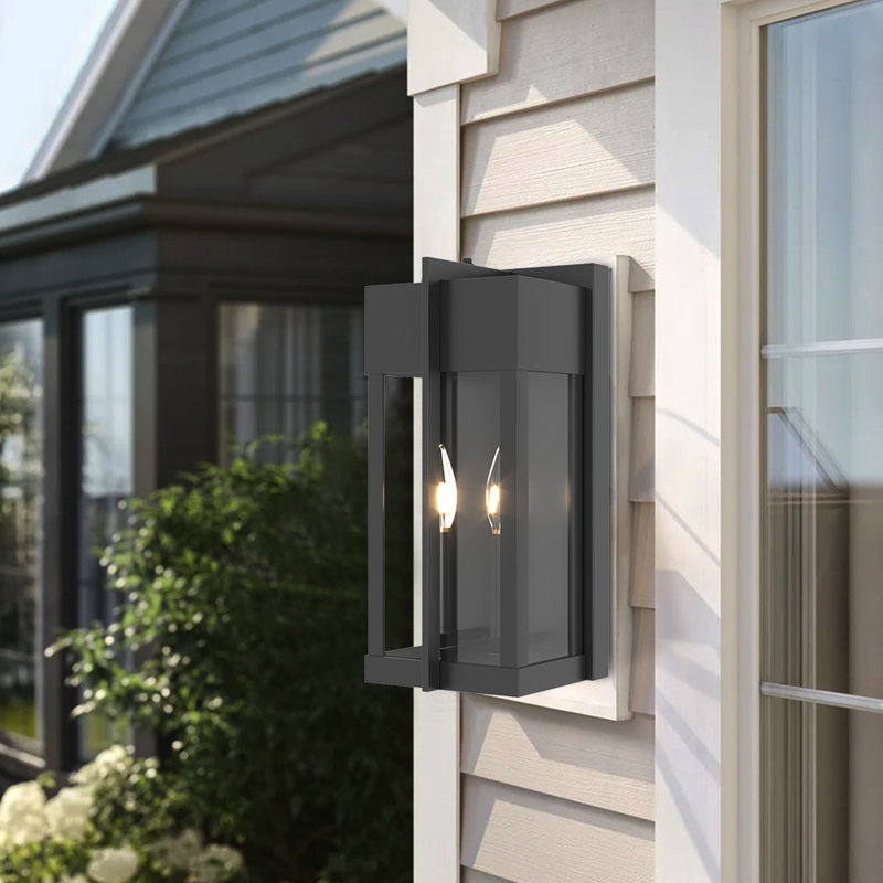 Trent Austin Design® Tulsita 2-Bulb Black Rectangular Outdoor Wall ...