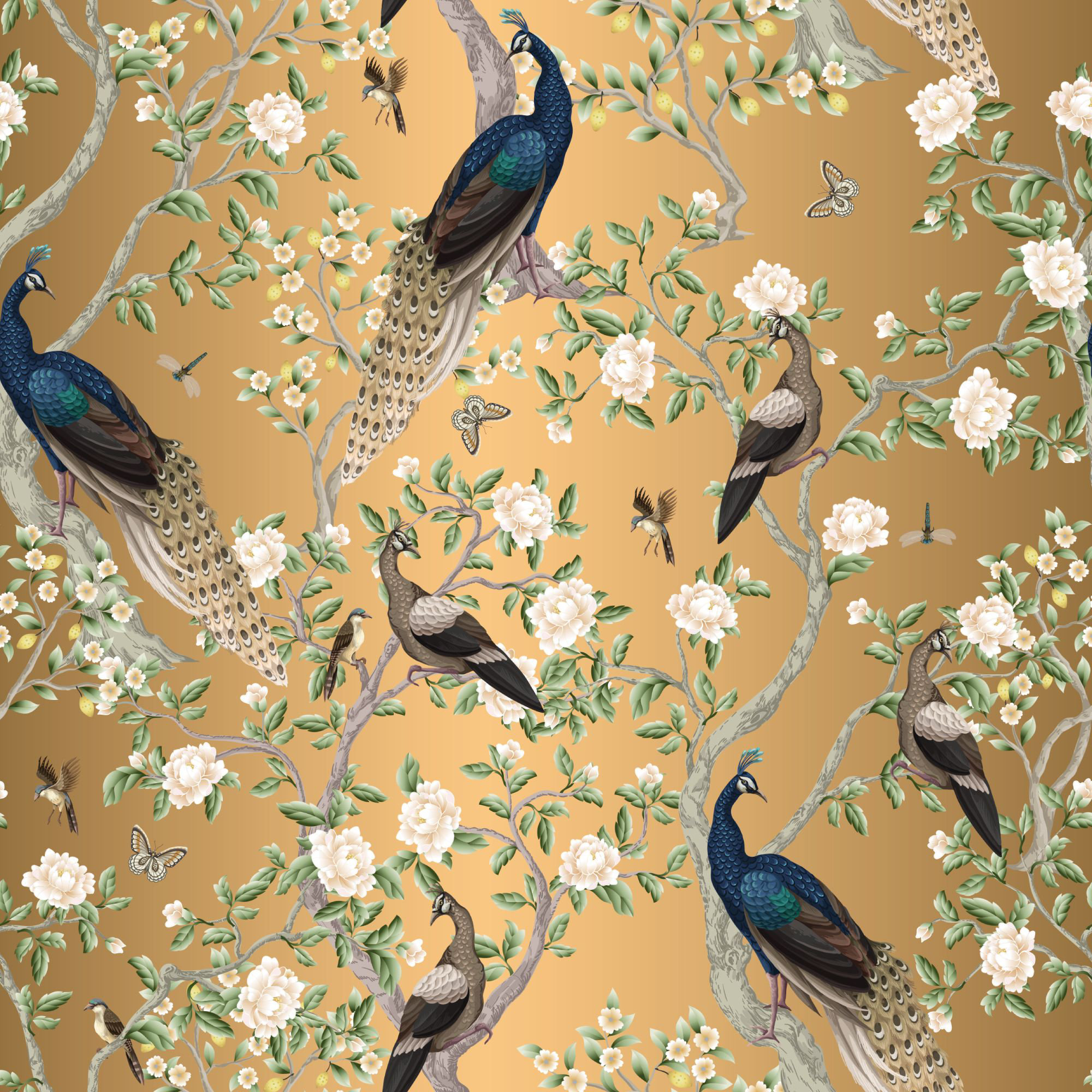 Peacock Peel And Stick Wallpapernull