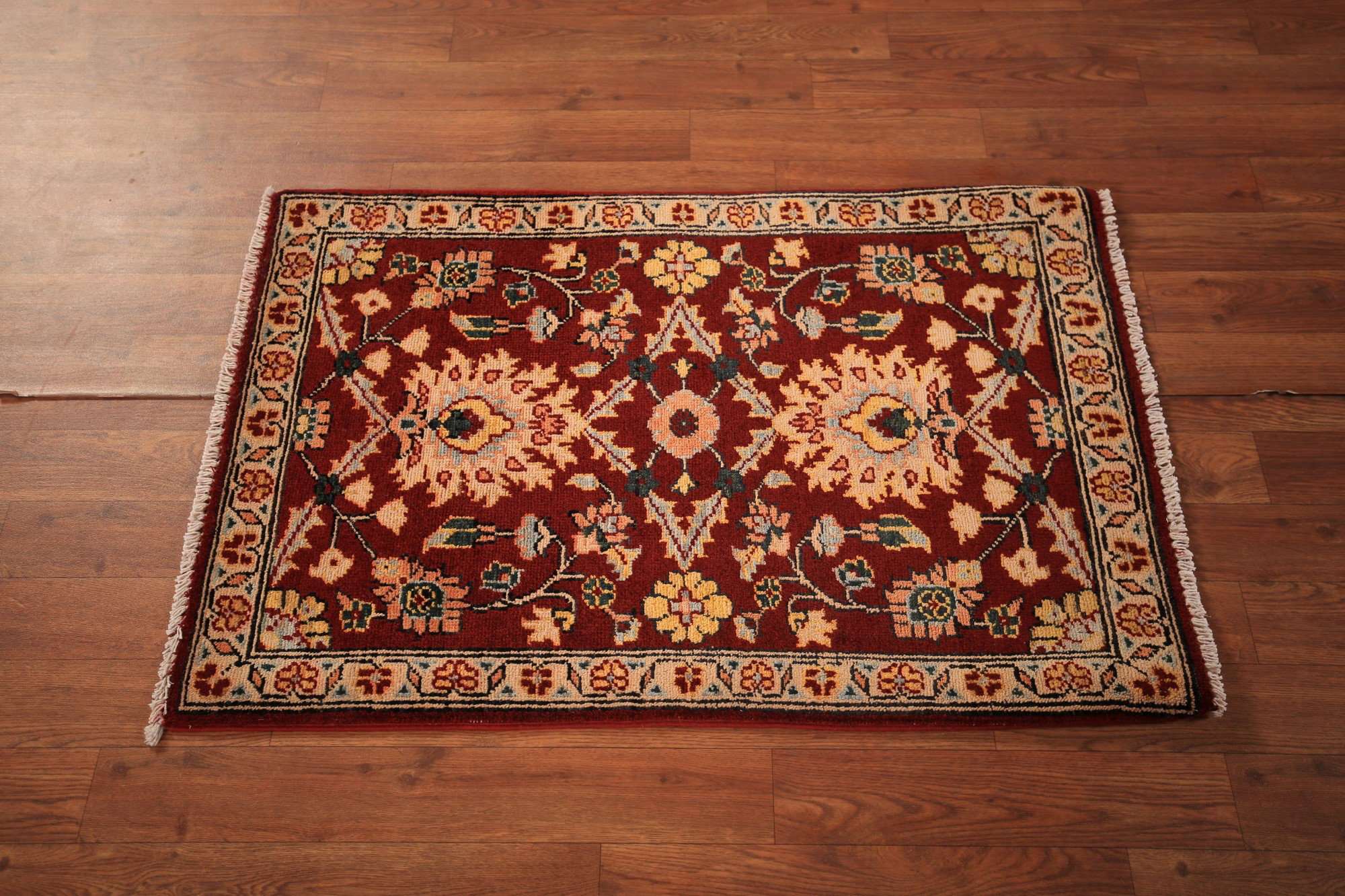 Bungalow Rose Red Floral Kazak Oriental Accent Rug 2x3 | Wayfair