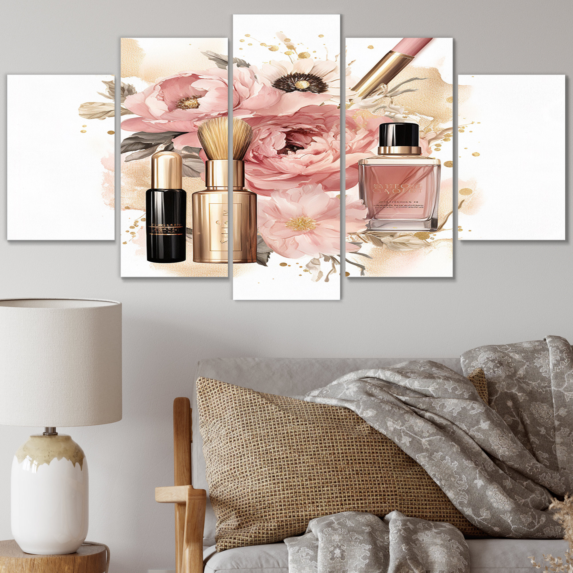 Design Art Boho Chic Cosmetics Elegant Make-Up I - Toiletries Wall Art ...