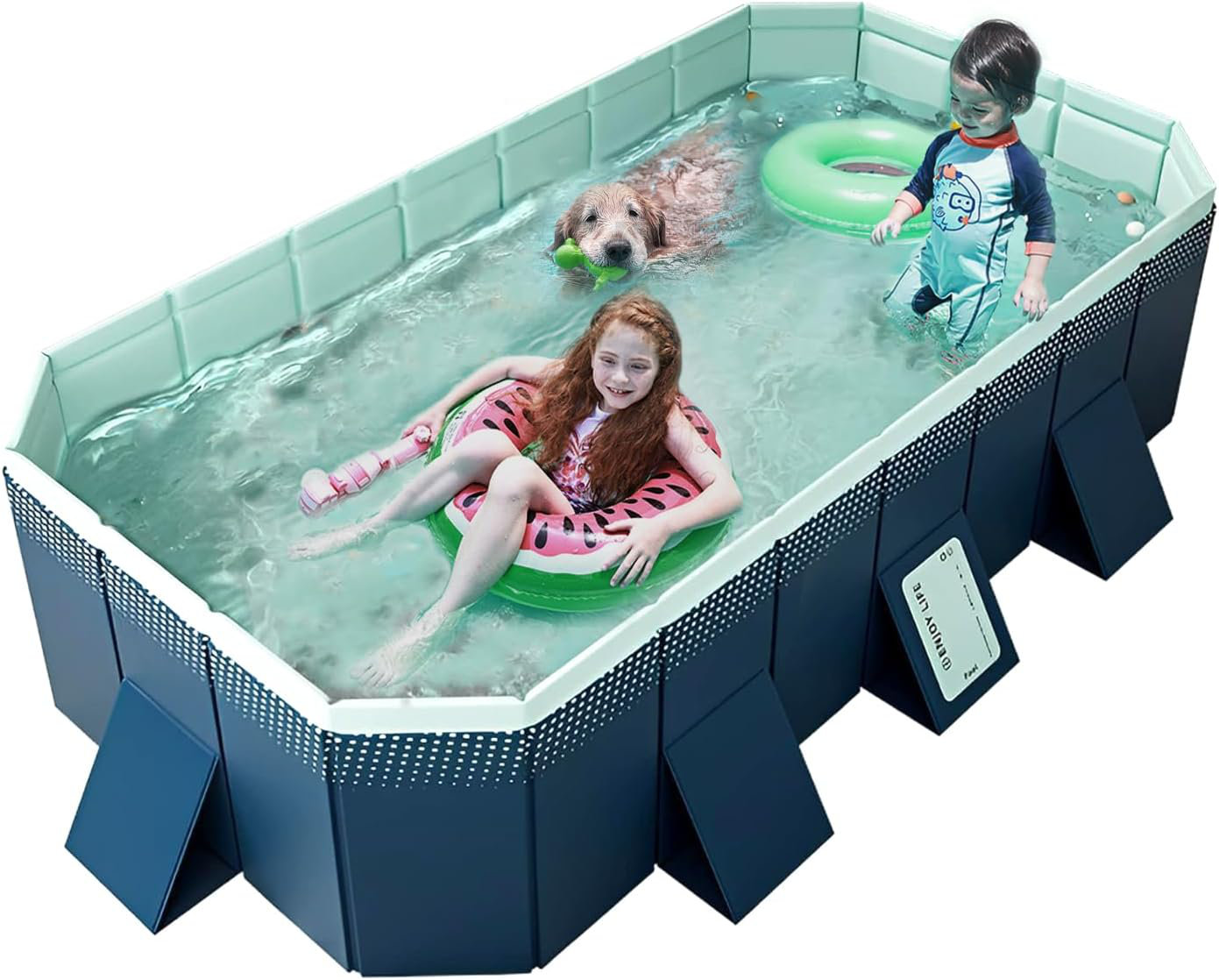 Utibia Foldable Non-Inflatable Kids and Adults Outdoor Swimming Pool ...