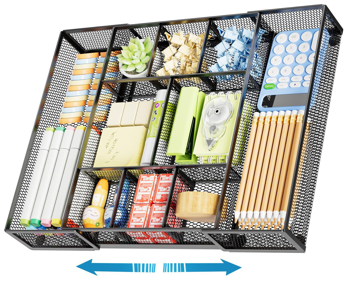 Rebrilliant Expandable Desktop Grid Drawer Organizer With 10 Adjustable ...
