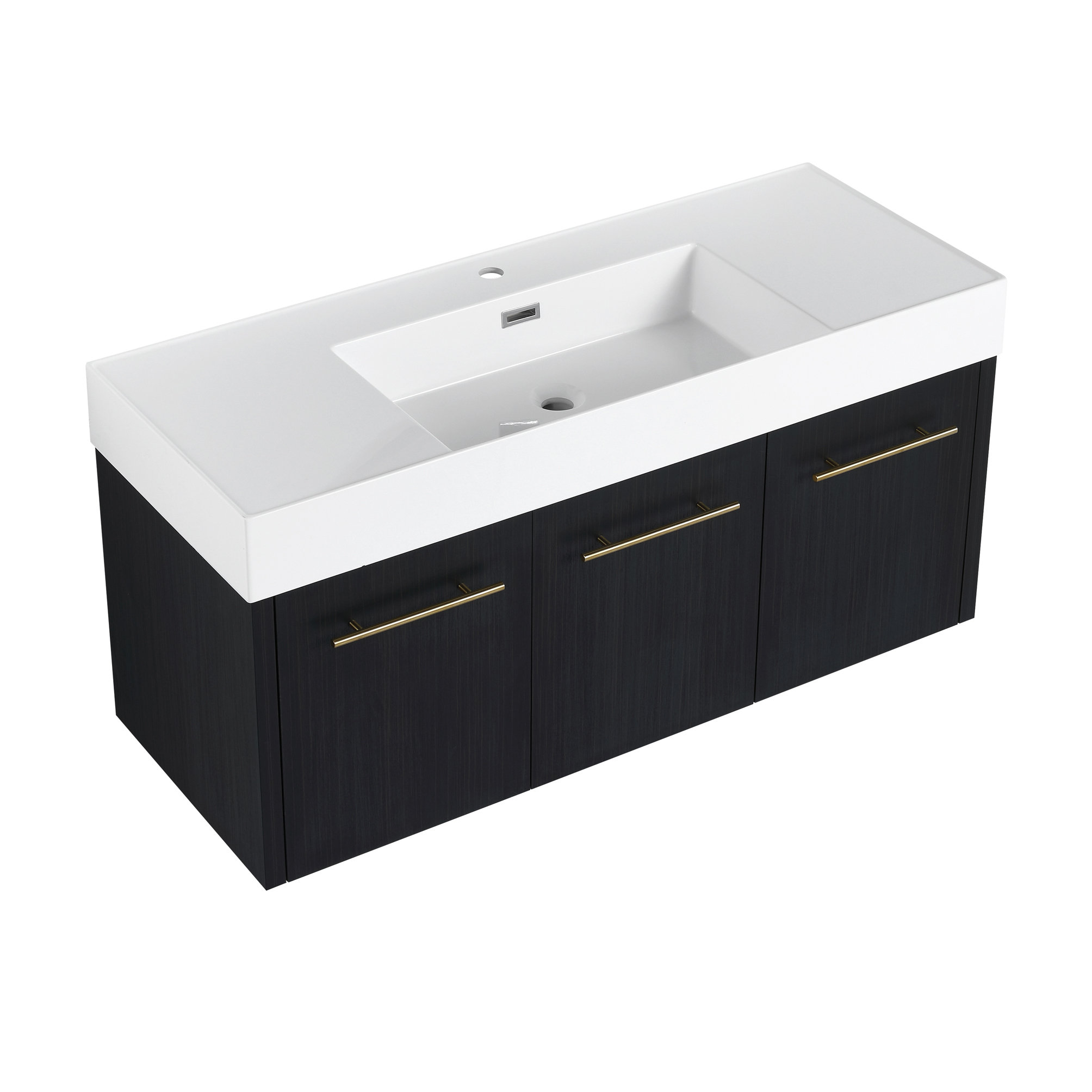 Ivy Bronx Wall-Mounted Bathroom Vanity With Sink, Thick Edged Resin ...