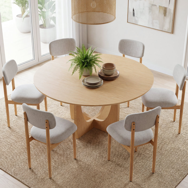 Corrigan Studio Drumagrove 6 - Person Solid Wood Round Dining Set ...