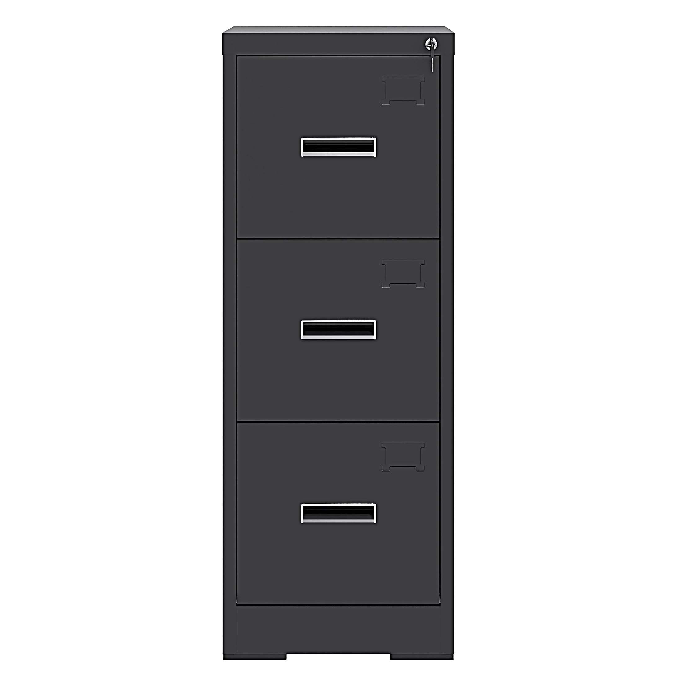 Latitude Run® 3 Drawer Metal Vertical File Cabinet with Lock and Card ...