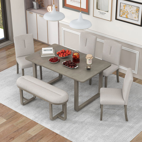 Gracie Oaks Kayjah Rectangular 59.8'' L x 36'' W Dining Set | Wayfair