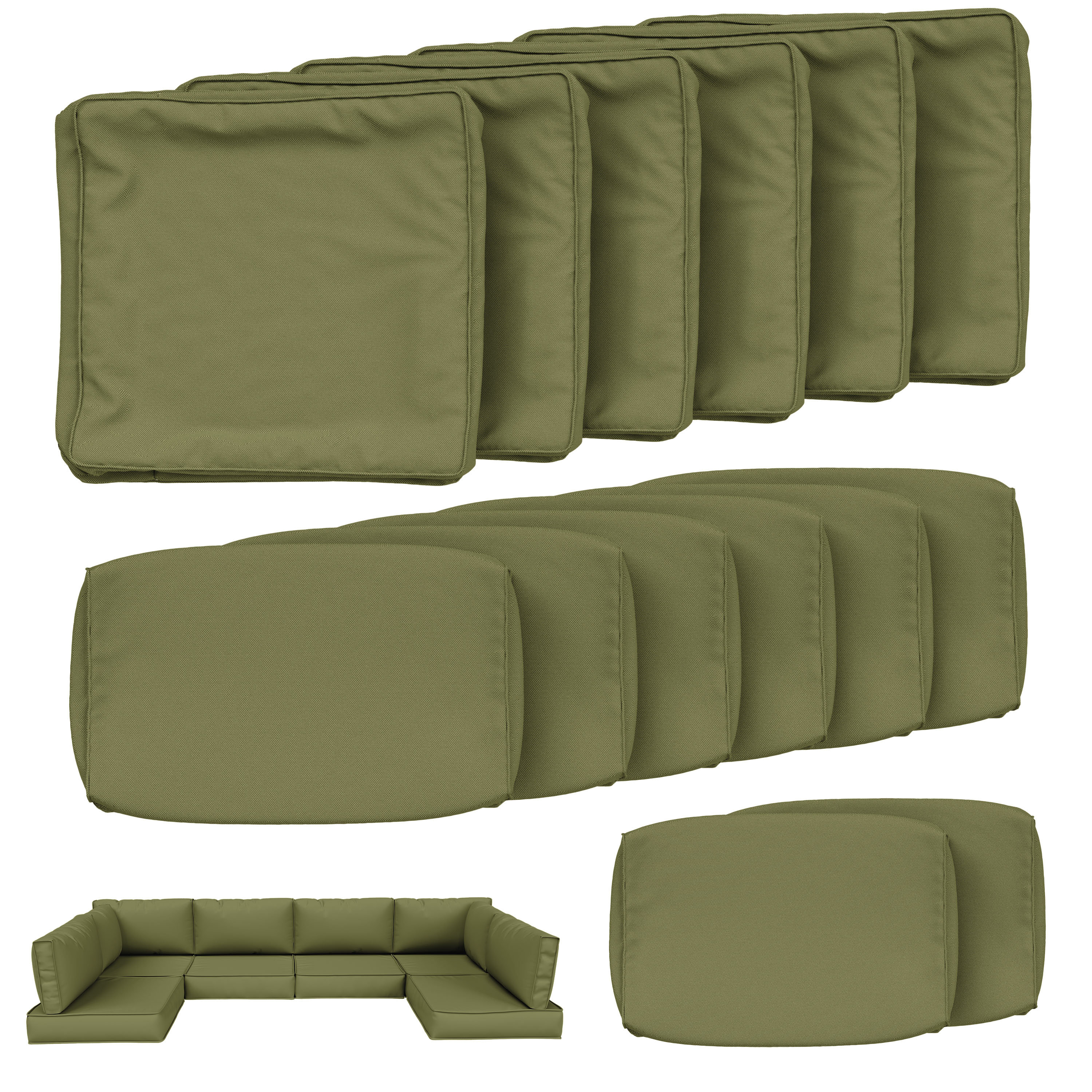 Ebern Designs Cartert 14 Pcs Outdoor Cushion Cover Set For 4" Outdoor ...