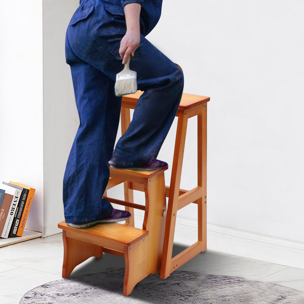 WFX Utility™ 3 - Step Wood Folding Step Stool | Wayfair