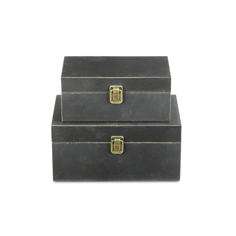 Red Barrel Studio® 2 Piece Simple Wooden Treasure Box Set & Reviews ...