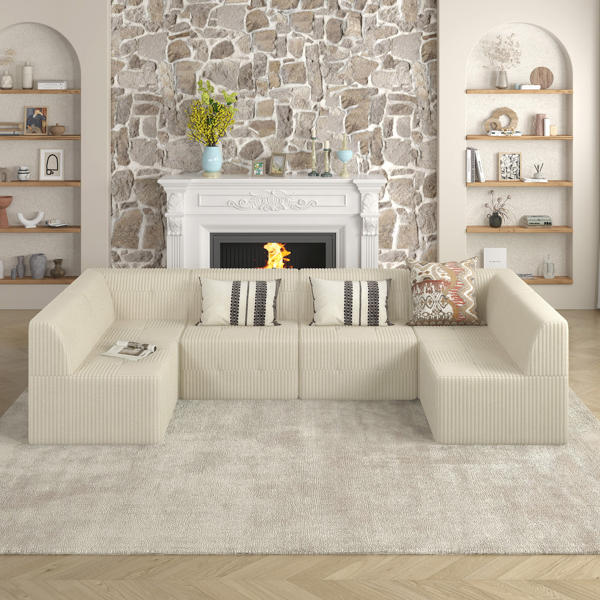 Latitude Run® U Shape Modular Sectional Sofa, Compressed Sectional Sofa ...