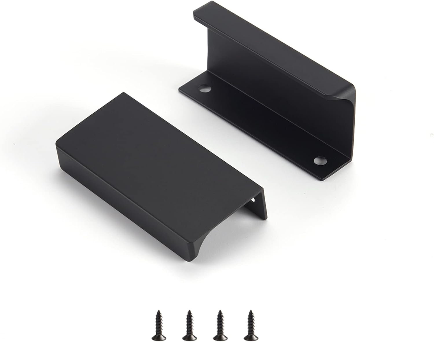 XMVJHOME Black Aluminum Edge Handle Pulls For Cabinets Drawers Doors ...
