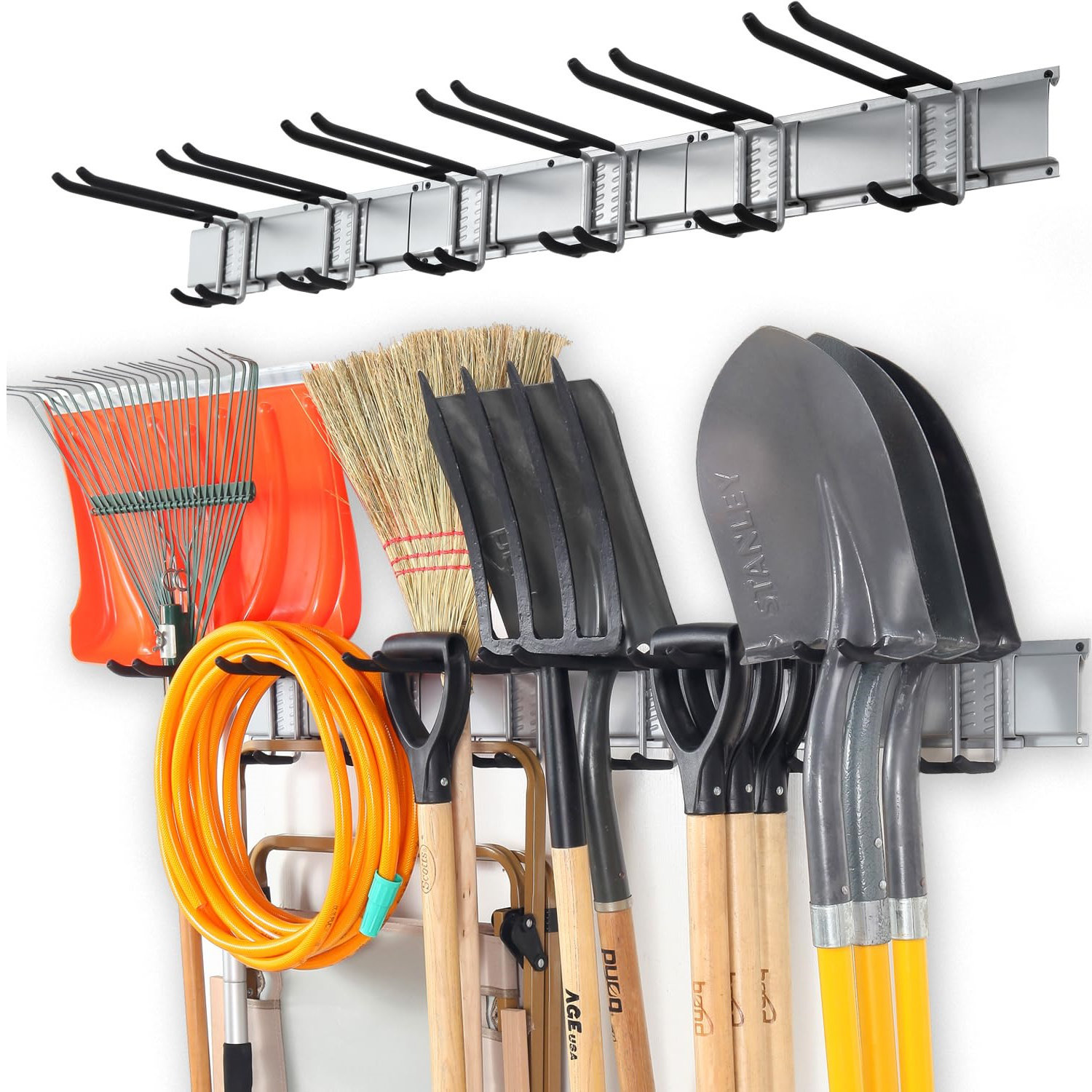 RILVIX Wall Mount Tool Storage Rack - Heavy Duty Garage Organizer ...