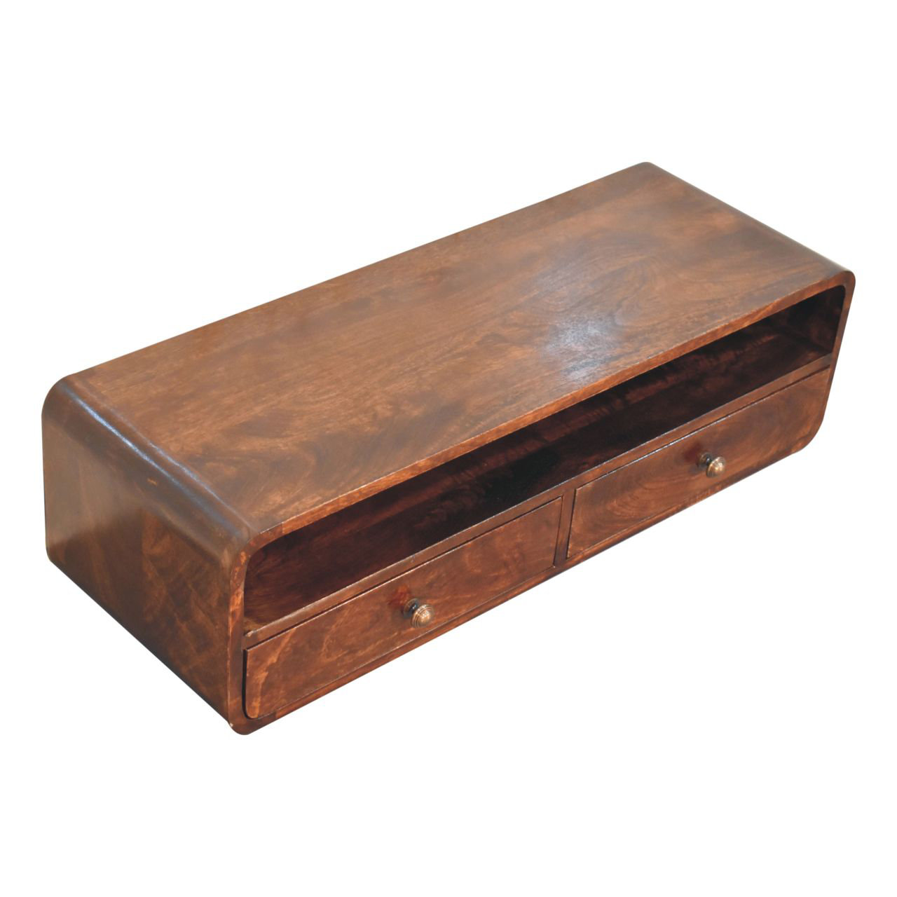 Millwood Pines Floating California Walnut Open Console | Wayfair