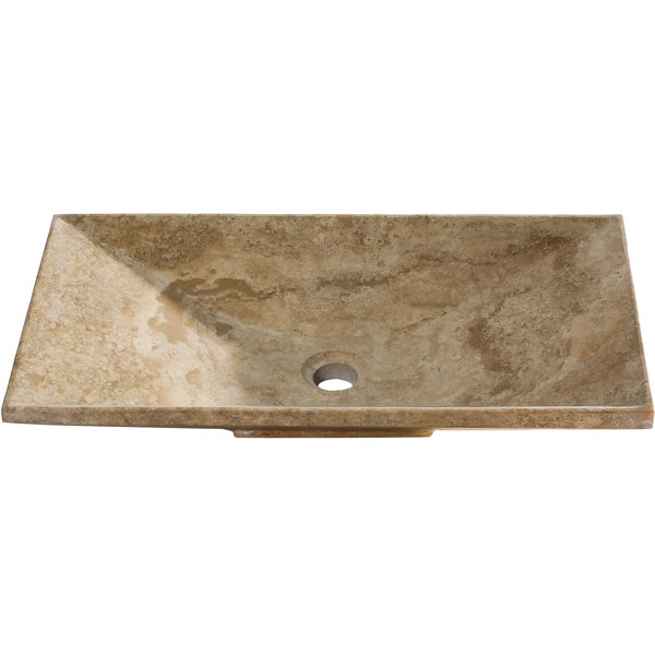 AA Warehousing 13'' Beige/Tan/Brown/Natural Stone Rectangular Vessel ...