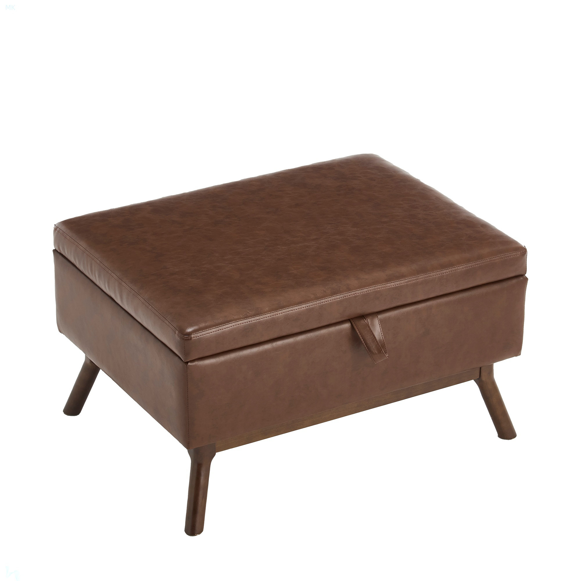 George Oliver Mid-Century Modern Square Coffee Table Storage Bench ...