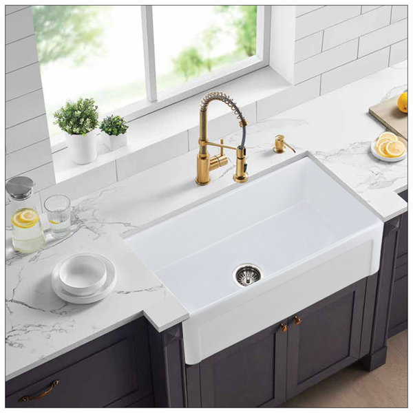 REDmintss White Farmhouse Sink Deep Apron Sink Undermount Farmhouse ...