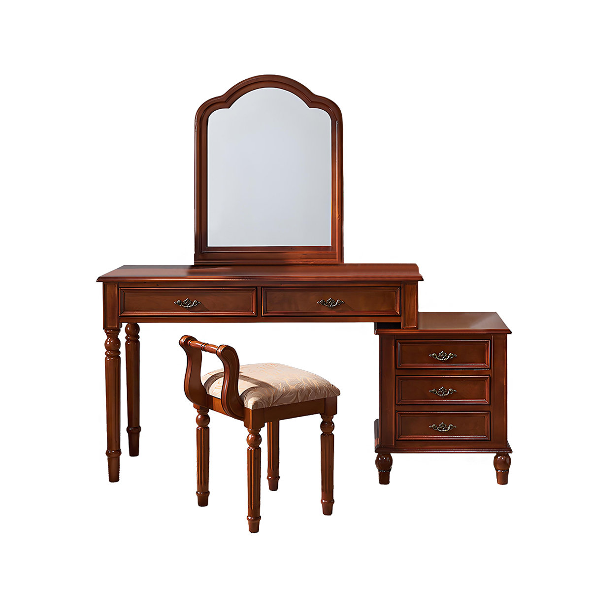 Canora Grey 31.5"Retro Minimalist Solid Wood Vanity With Chest Of ...