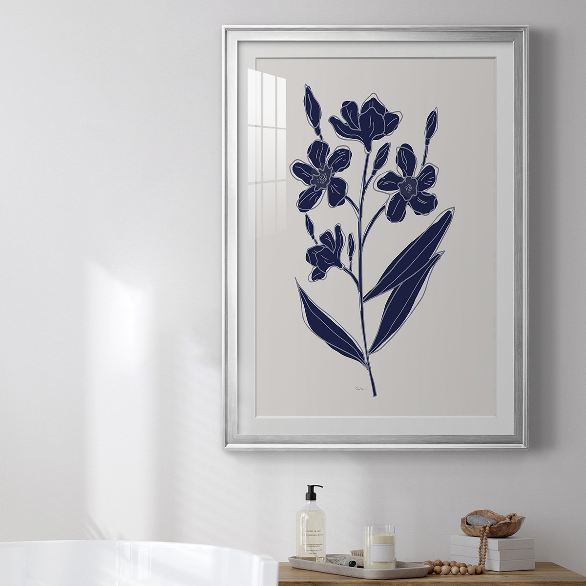 Red Barrel Studio® Indigo Botanical Study I Premium Framed Print ...