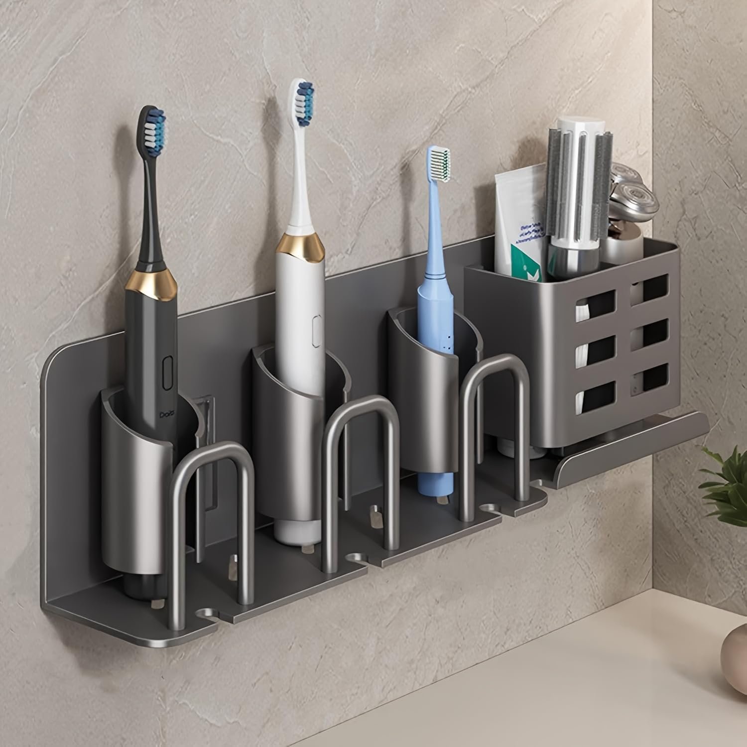 Mercer41 Electric Toothbrush Holder Wall Mounted, Holds 6 Toothbrushes ...