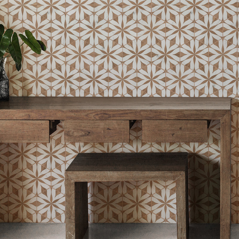 Merola Tile Llama Flower Loire 8-5/8 In. X 9-7/8 In. Porcelain Floral ...