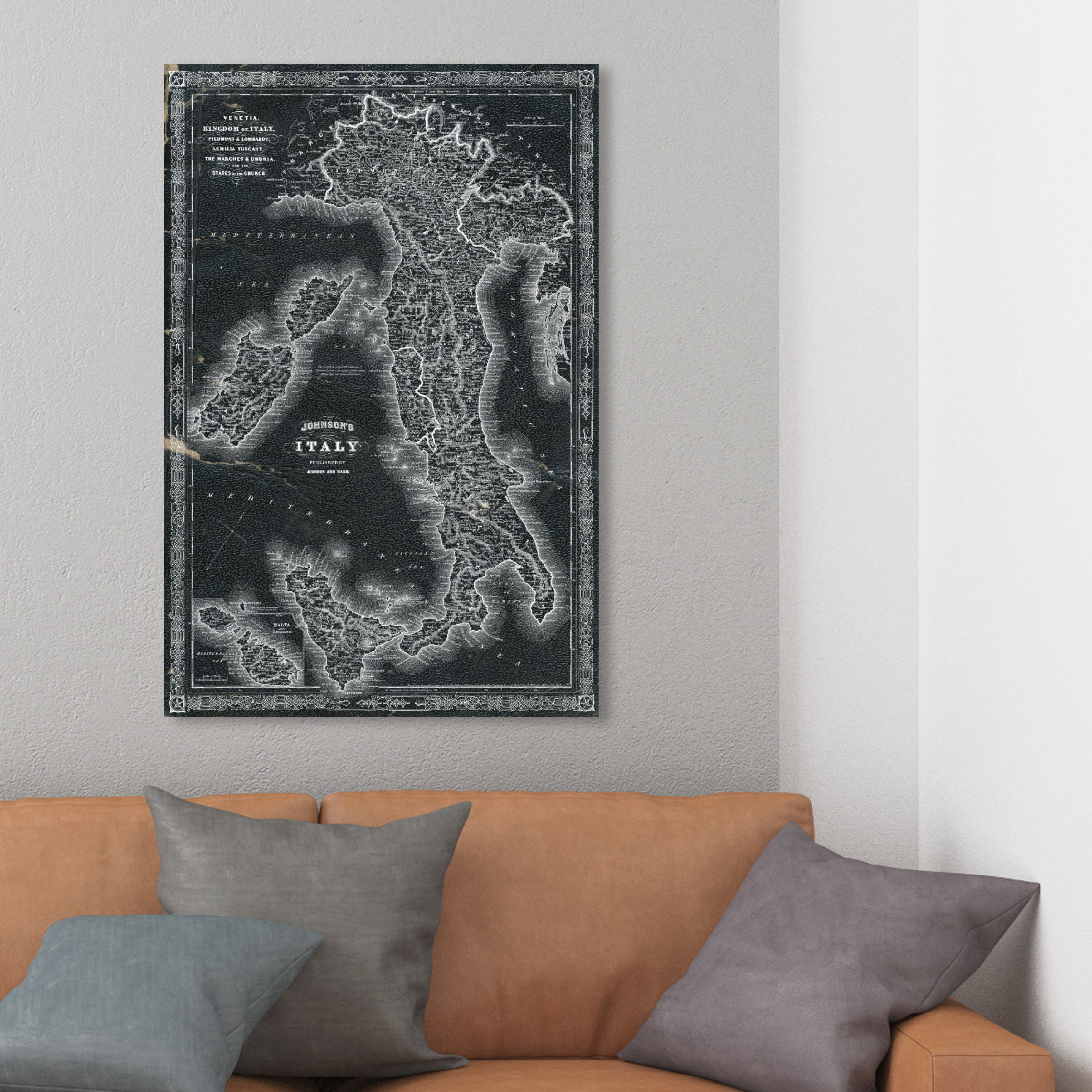 House of Hampton 'Italy Map 1866' Graphic Art on Canvas - Wayfair Canada