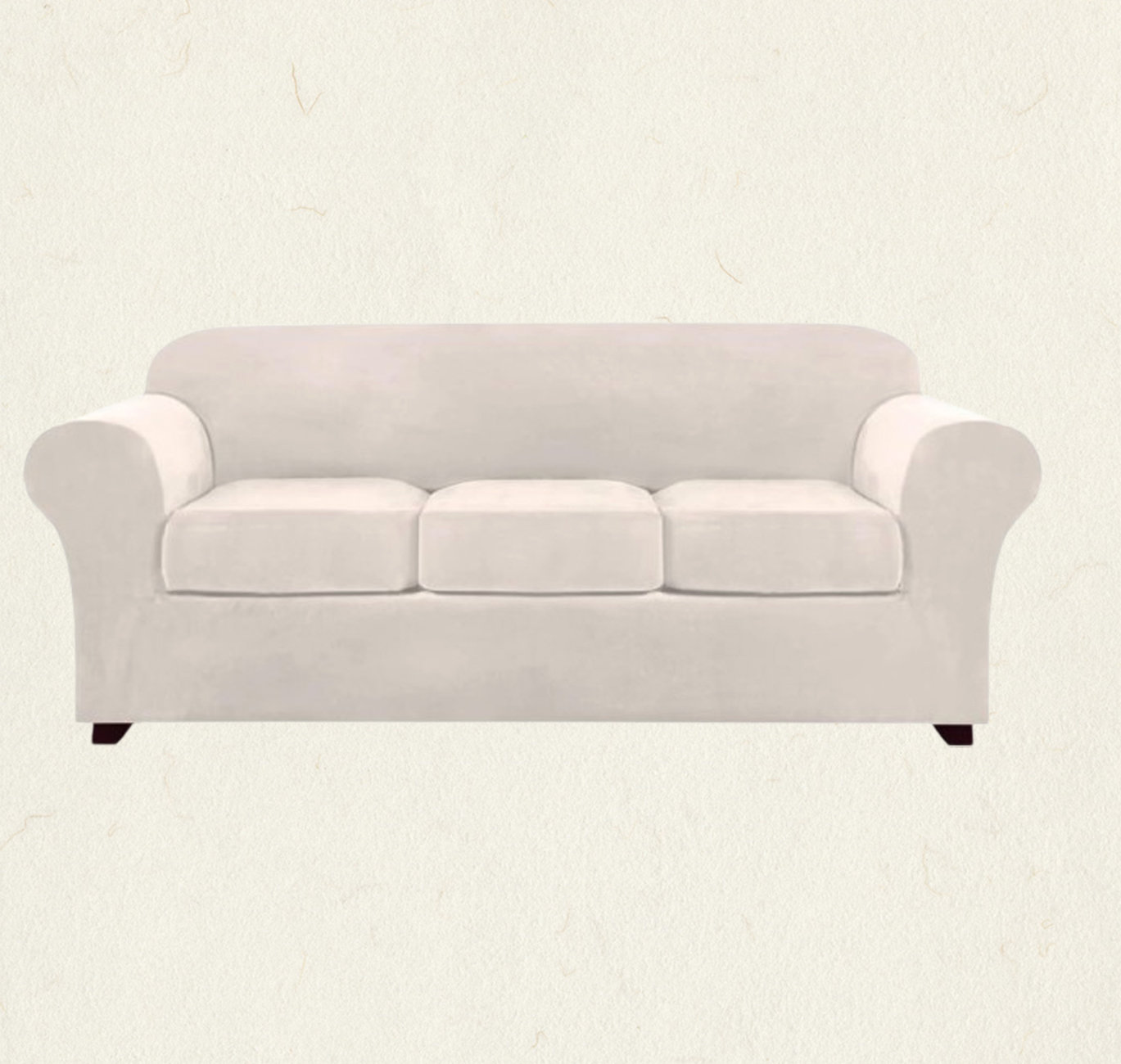 Hokku Designs 4-Piece Velvet Sofa Cover Set for 3-Cushion Sofa with Non ...