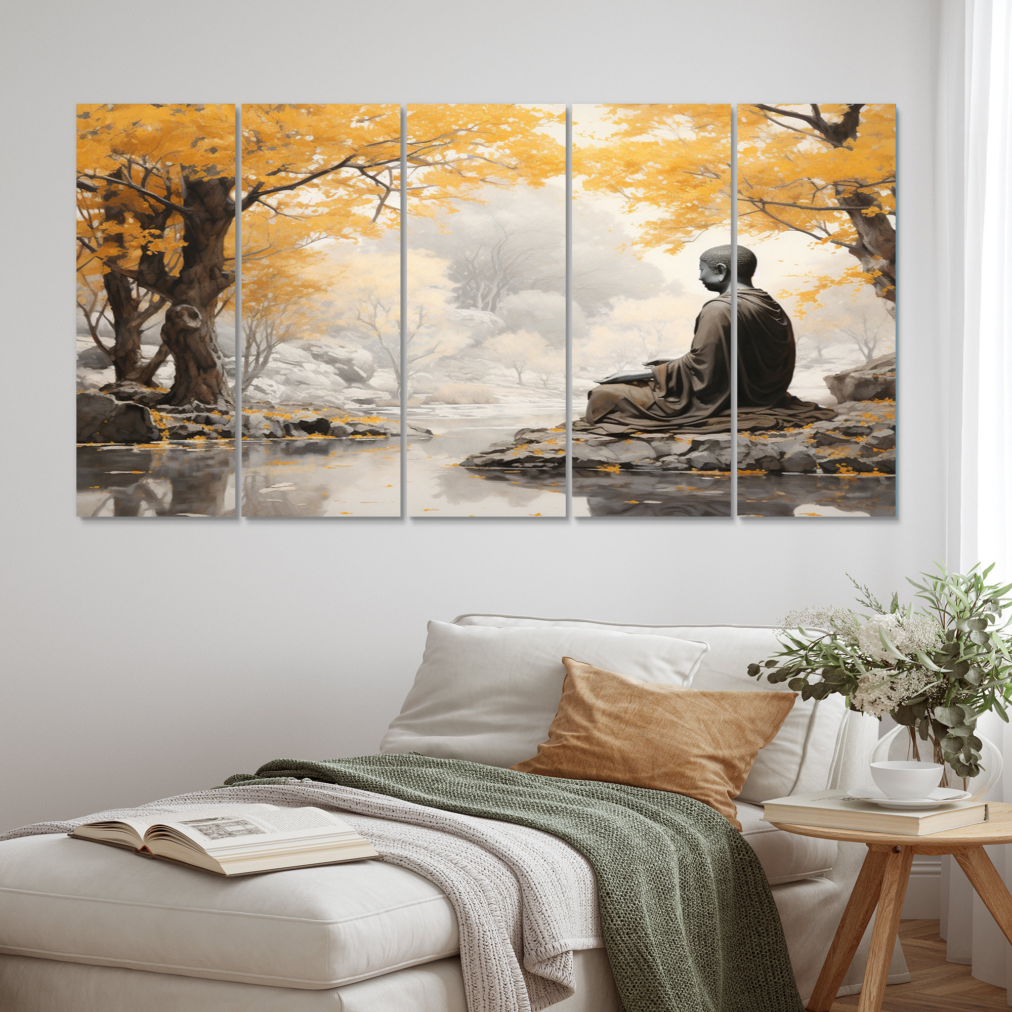 Bungalow Rose Grey and Yellow Buddhism Enlightened Path III - Spiritual ...