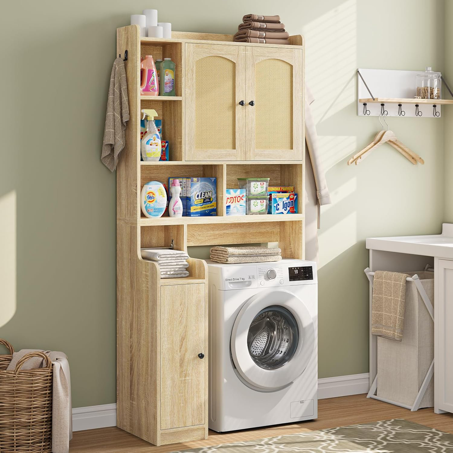 Bay Isle Home™ Over The Toilet Storage Cabinet, Farmhouse Rattan ...