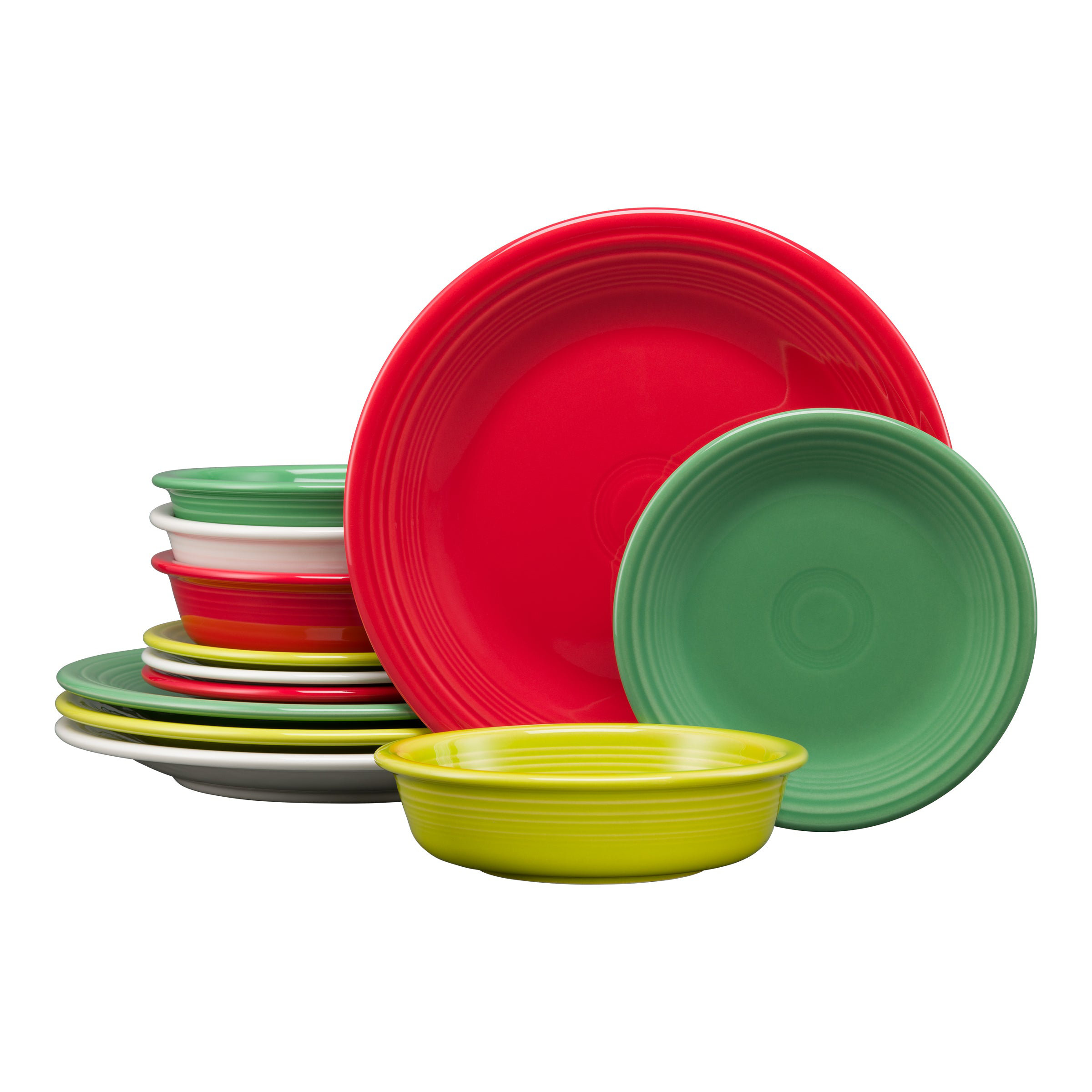 Fiesta Holiday Classic Rim 12-Piece Dinnerware Set, Service for 4 ...