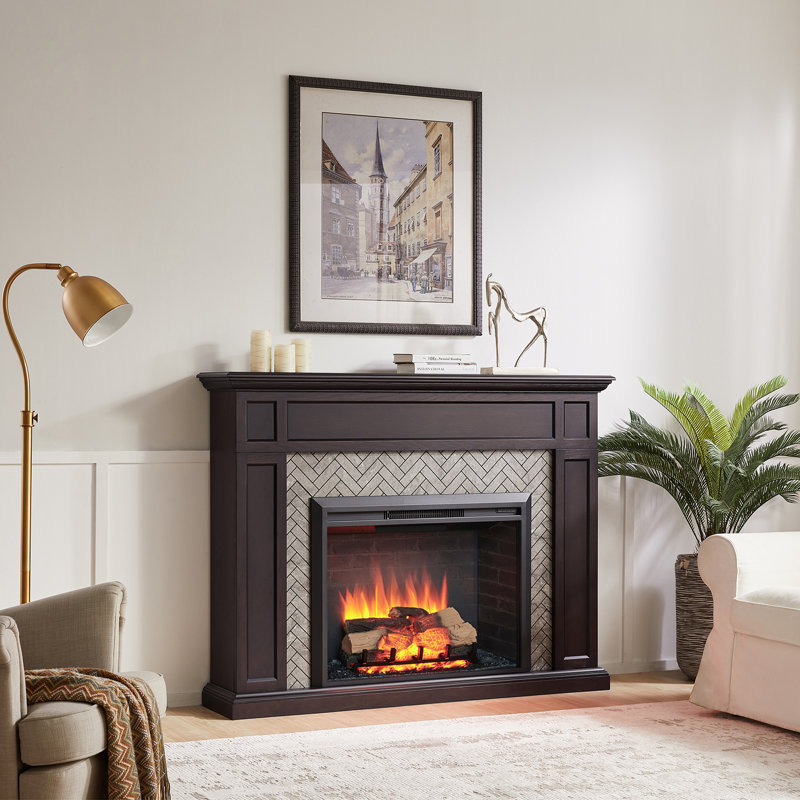 17 Stories Wainfleet 35" W Electric Fireplace Insert with Adjustable ...