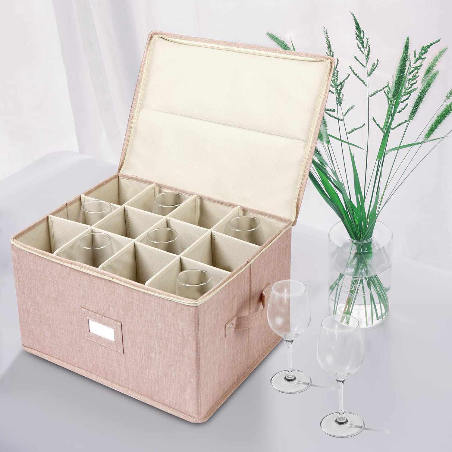 Prep & Savour Wine Glass Storage Box, China Storage Containers With ...