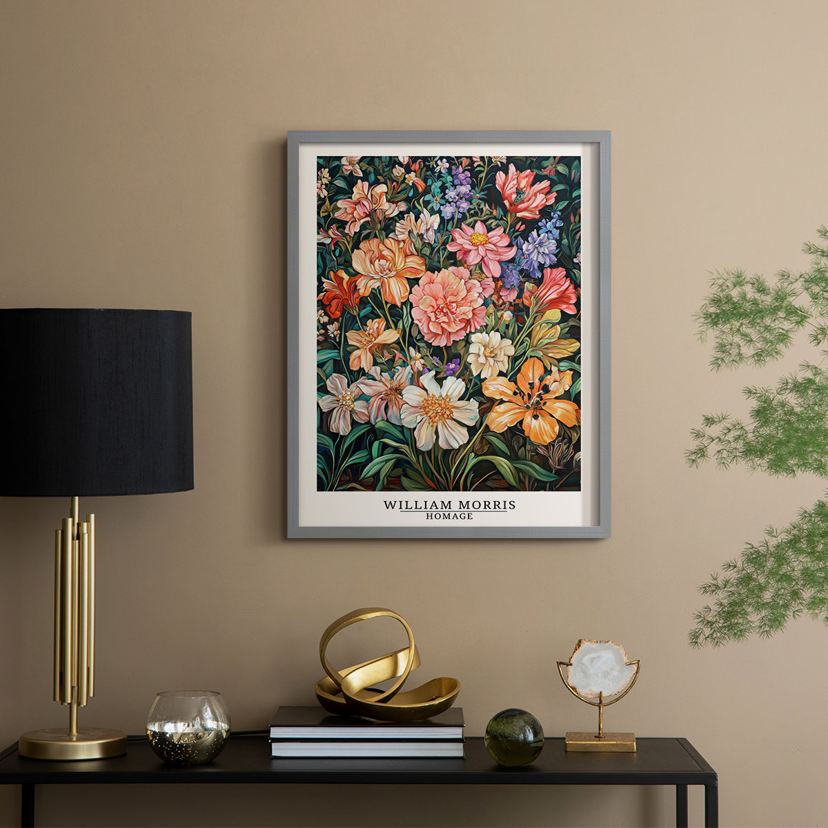 Astoria Grand WM MORRIS Series XVIII Framed Print - Solid Wood | Wayfair