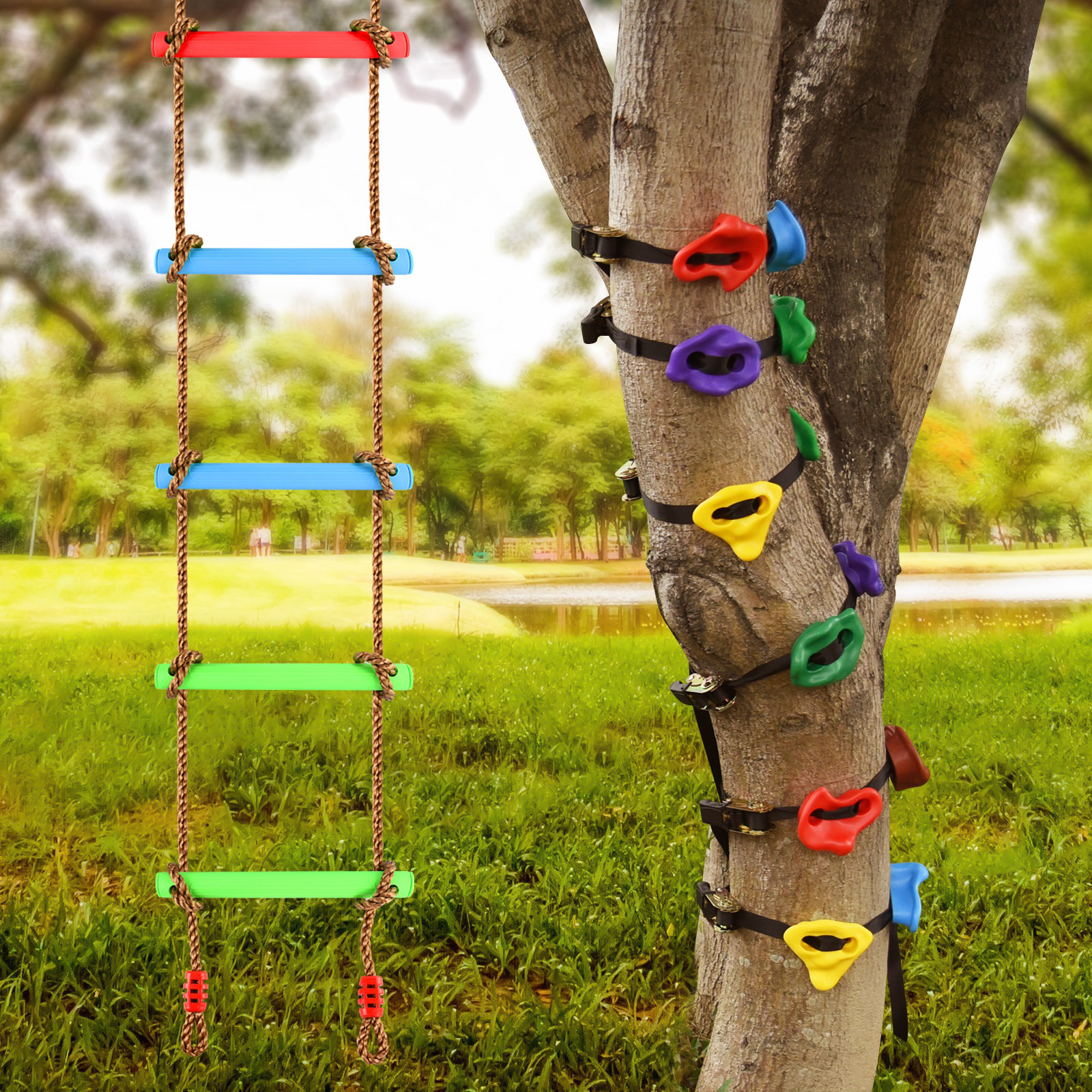 TOPNEW 12 Ninja Tree Climbing Holds For Tree Climber, Tree Climbing Kit ...