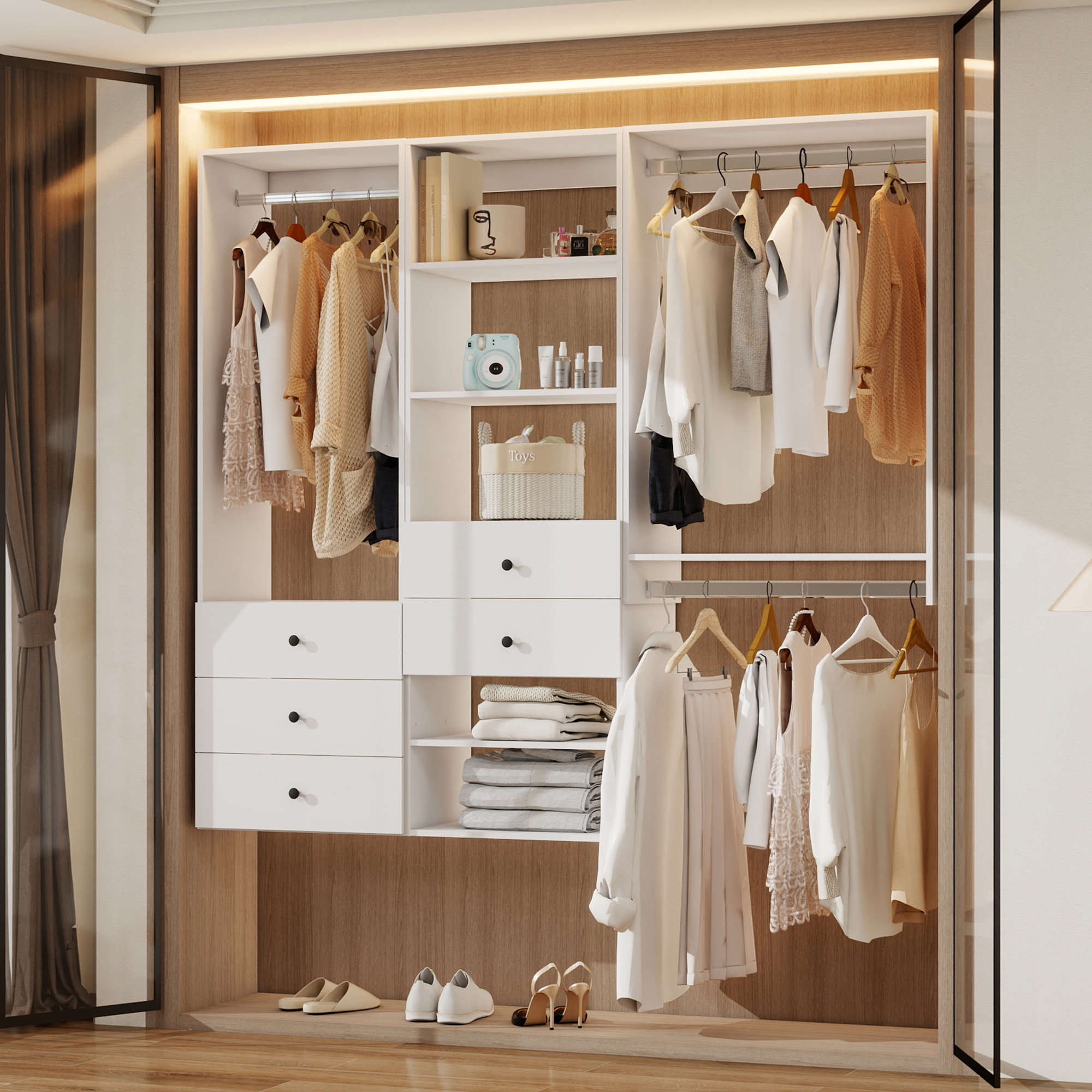 Latitude Run® Built in Closet Organizer Systems: Walk-in Closet ...