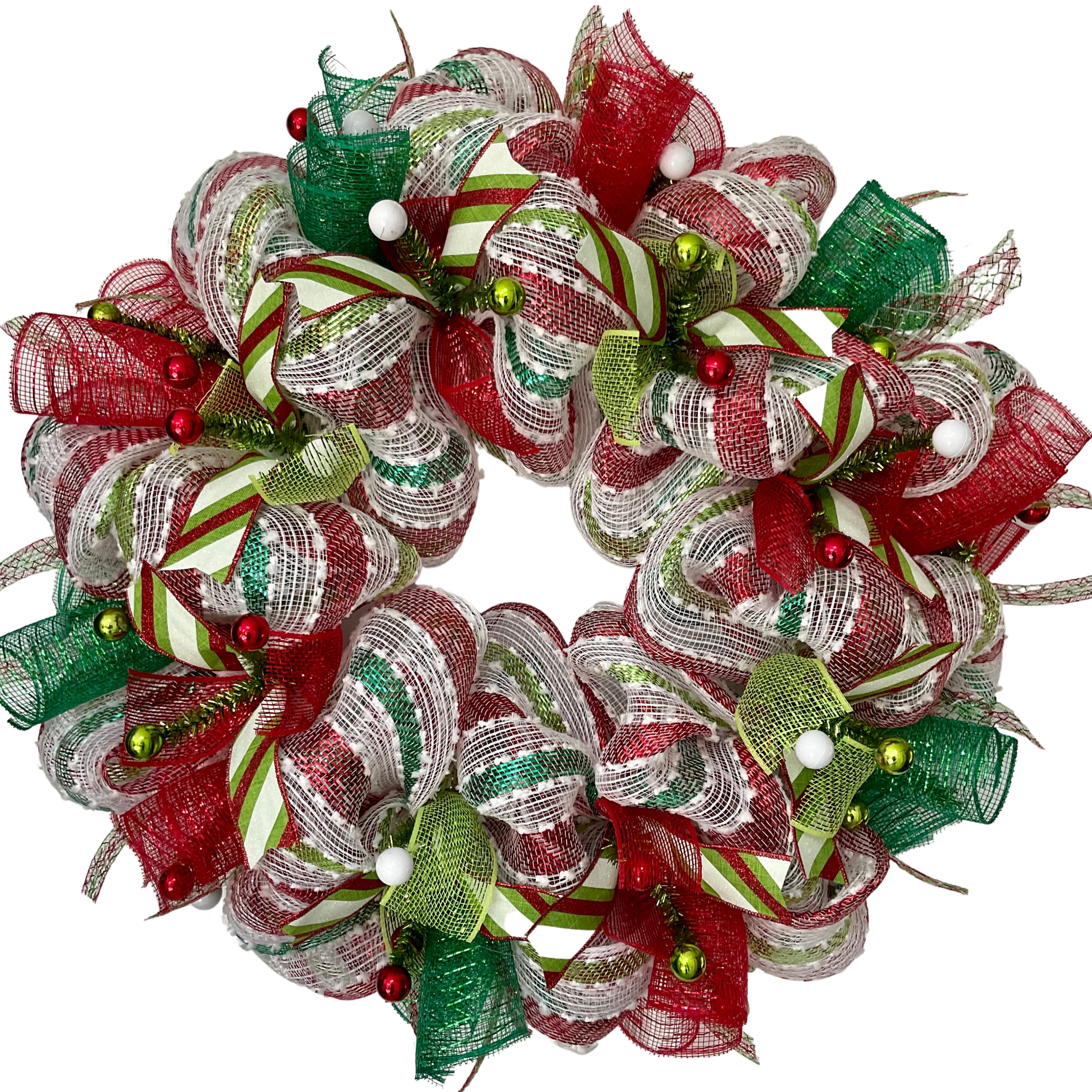 The Holiday Aisle® Merry Christmas Striped 28 inch Holiday Wreath | Wayfair