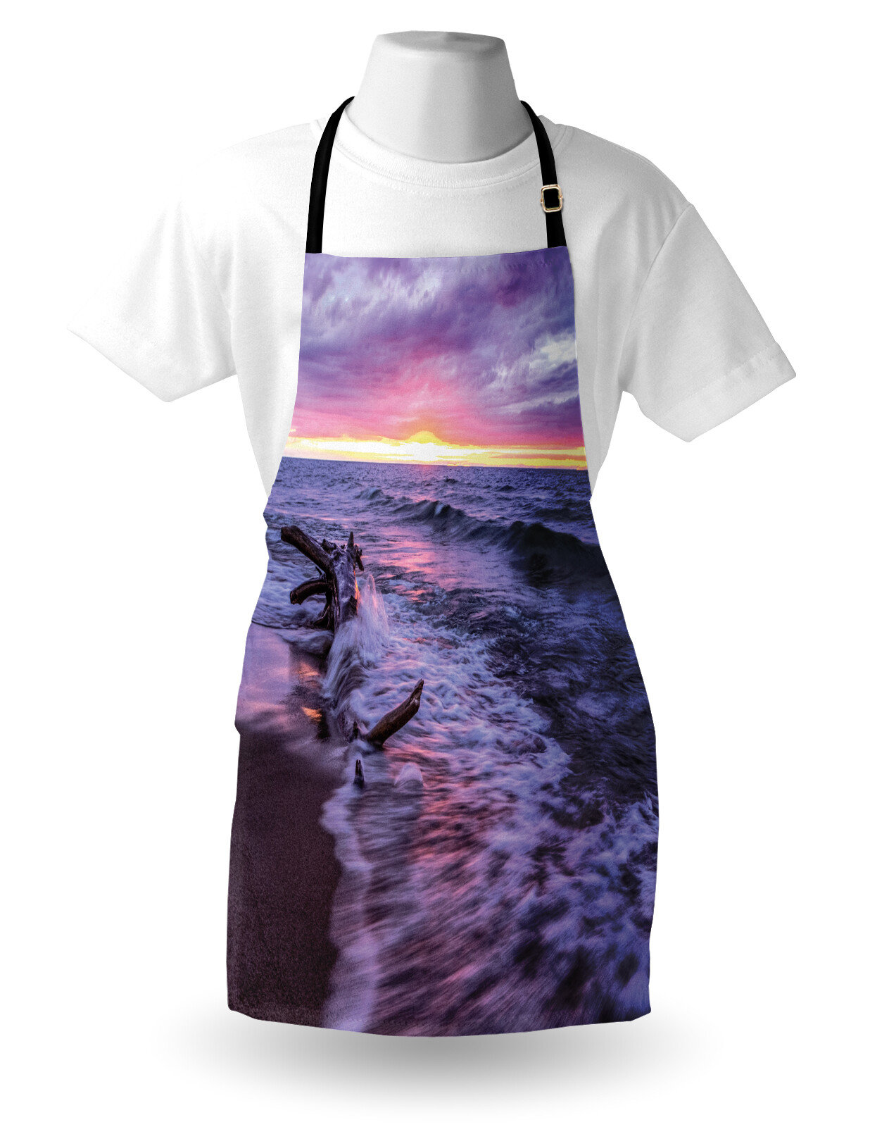 East Urban Home Digital Apron Unisex, Wavy Sea Couldy Sunset, Adult ...