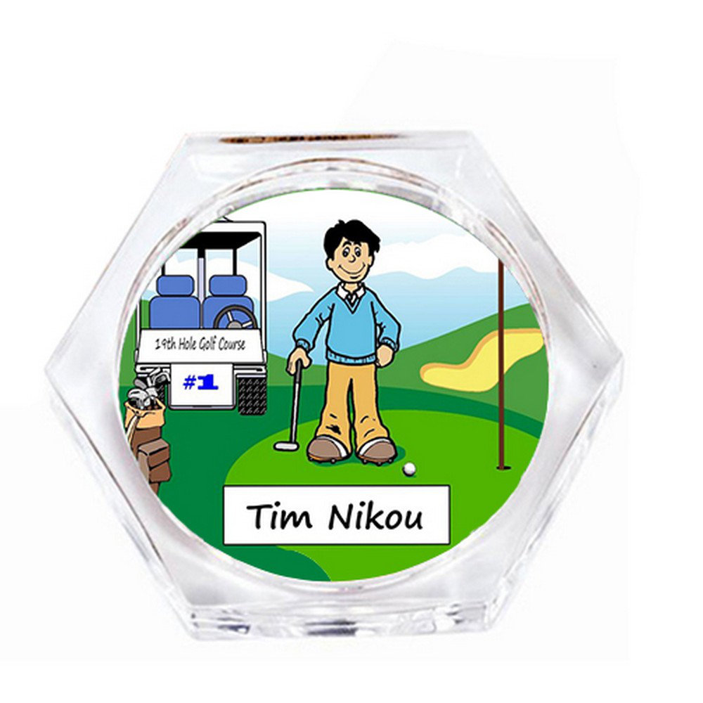 Printed Perfection Personalized Golfer - Male Drink Coaster Gift Set (4 ...