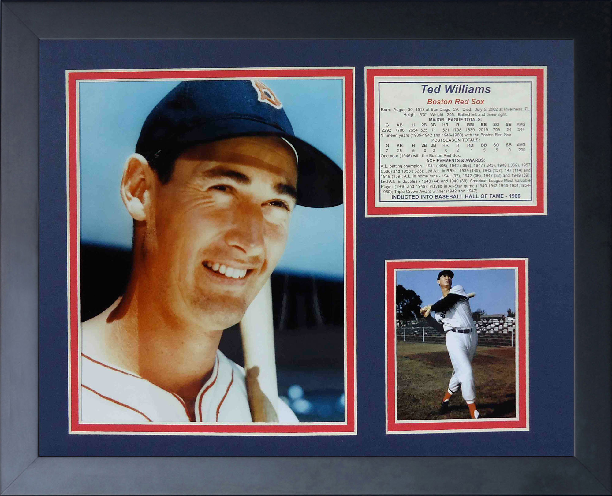 Legends Never Die Ted Williams - Portrait Framed Memorabilia | Wayfair
