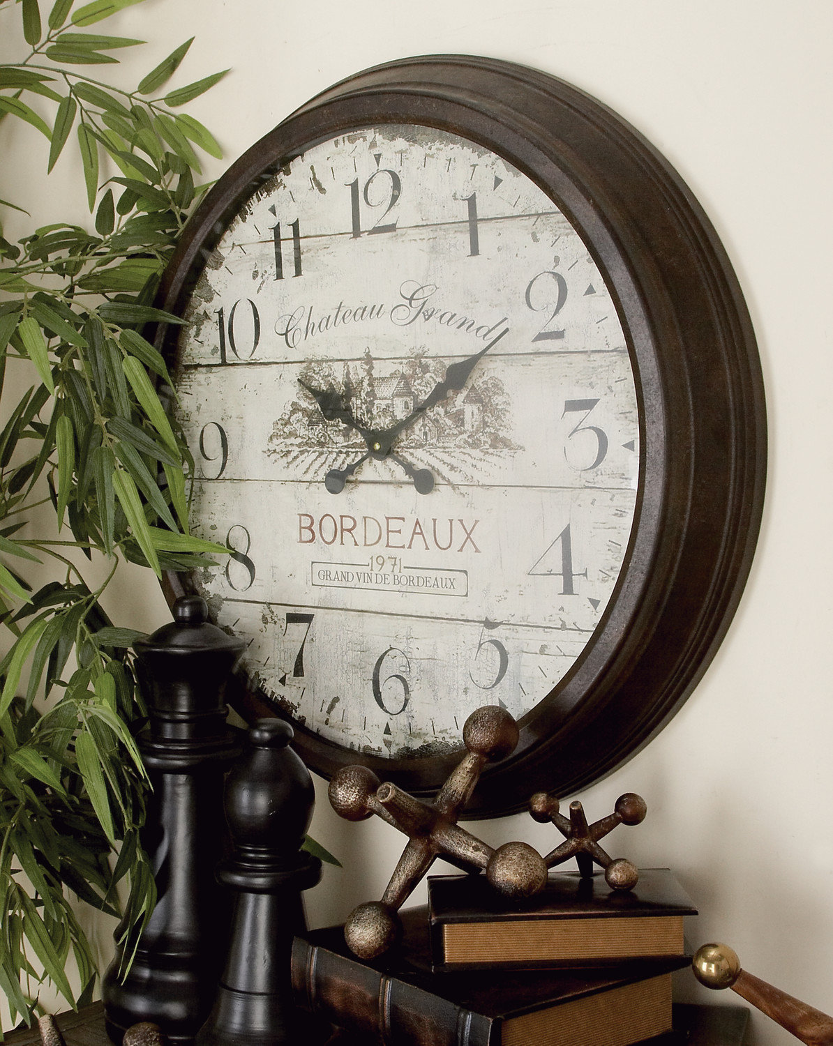 Ophelia & Co. Eatmon Metal White Decorative Wall Clock with Bordeaux ...
