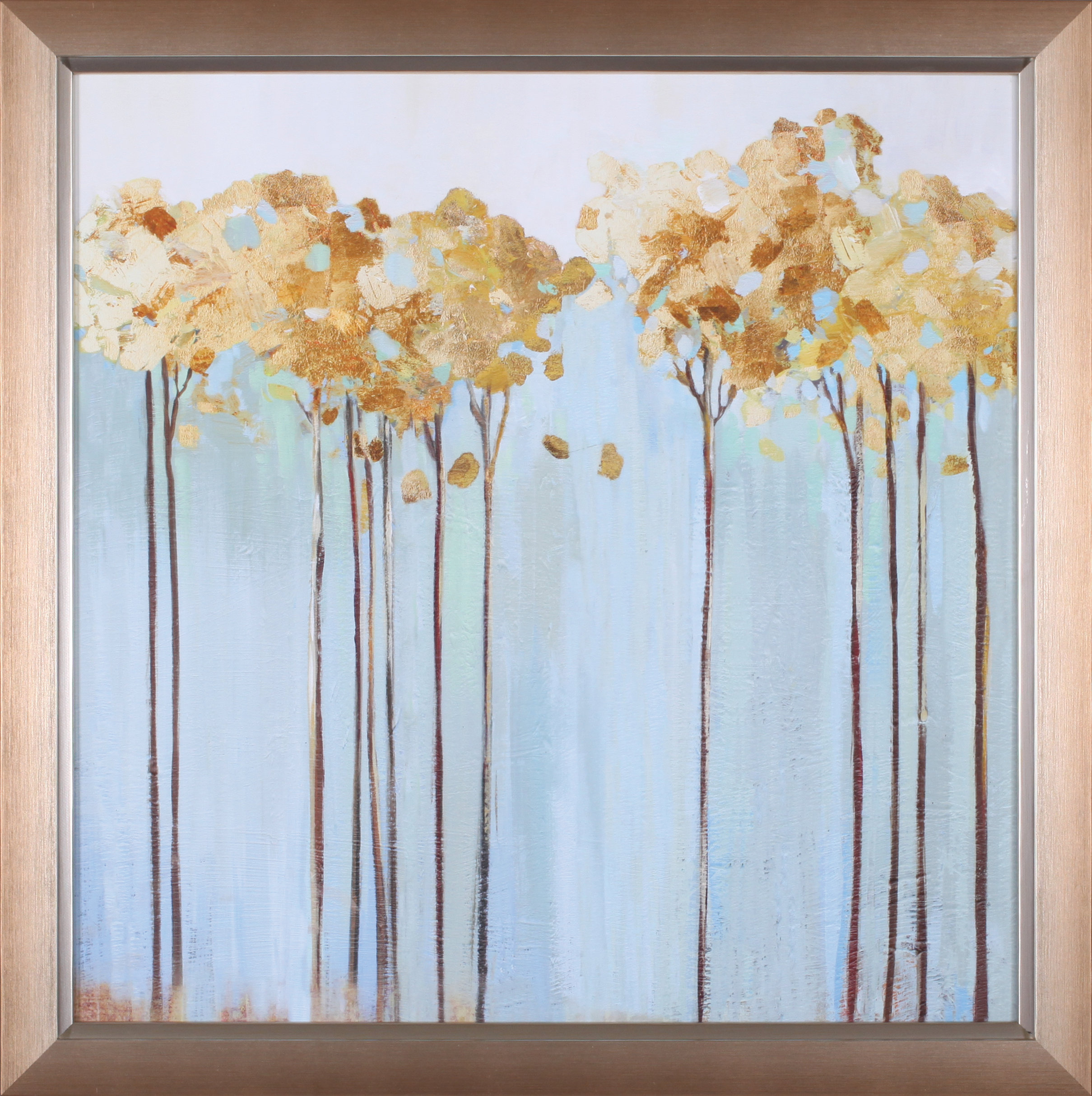 Ebern Designs 'Teal Trees II' Framed Print | Wayfair