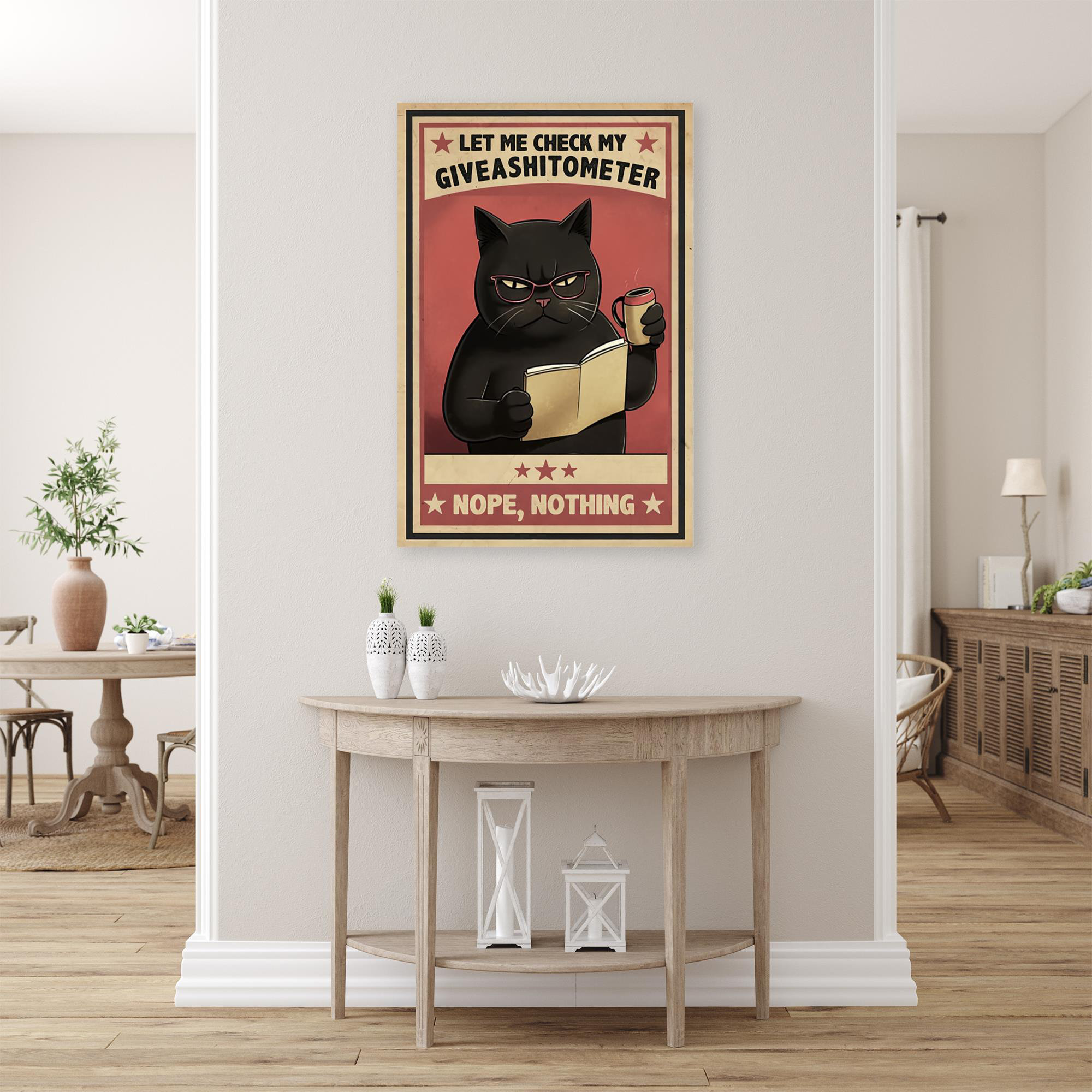 Trinx Hyung Black Cat Nope Nothing - 1 Piece Rectangle Graphic Art ...