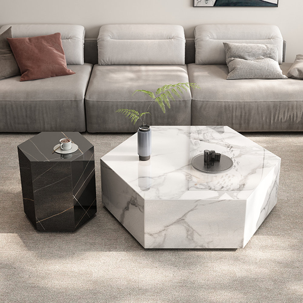 Orren Ellis Simple living room hexagonal coffee table set | Wayfair