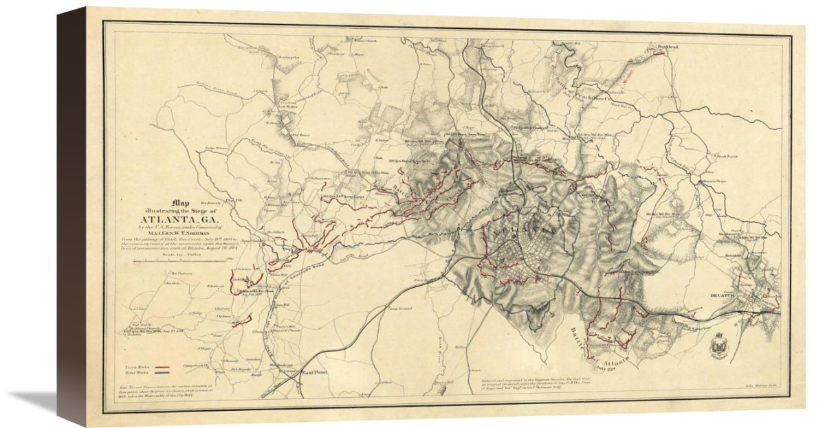 Global Gallery Civil War Map Illustrating the Siege of Atlanta, Georgia ...