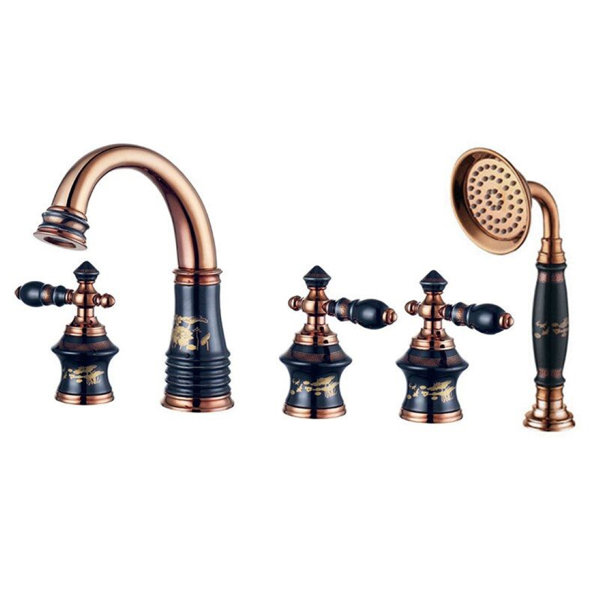 Juno Showers Juno Beautiful Deck Mount Colorful Floral Bathroom Sink ...