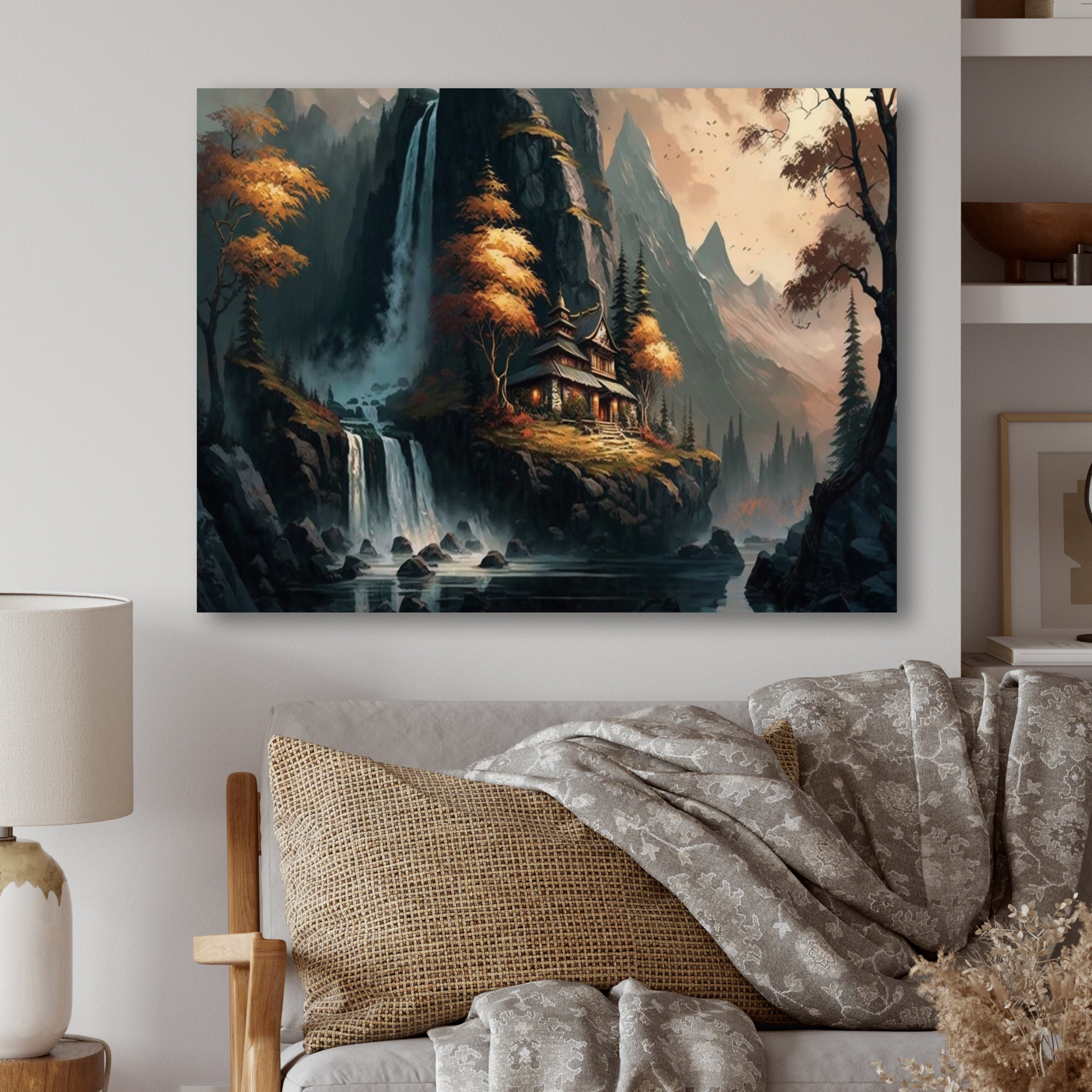 Loon Peak® Architectural Building on Island Landscape III - Print on ...