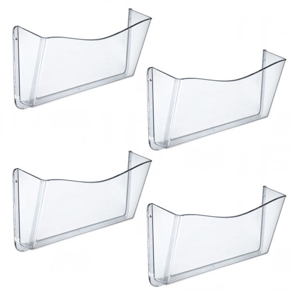 Azar Displays Clear Plastic Wall Mount File Holder with Hanging ...