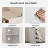 Ebern Designs Bathroom Tall Thin Storage Cabinet with 3 Adjustable ...
