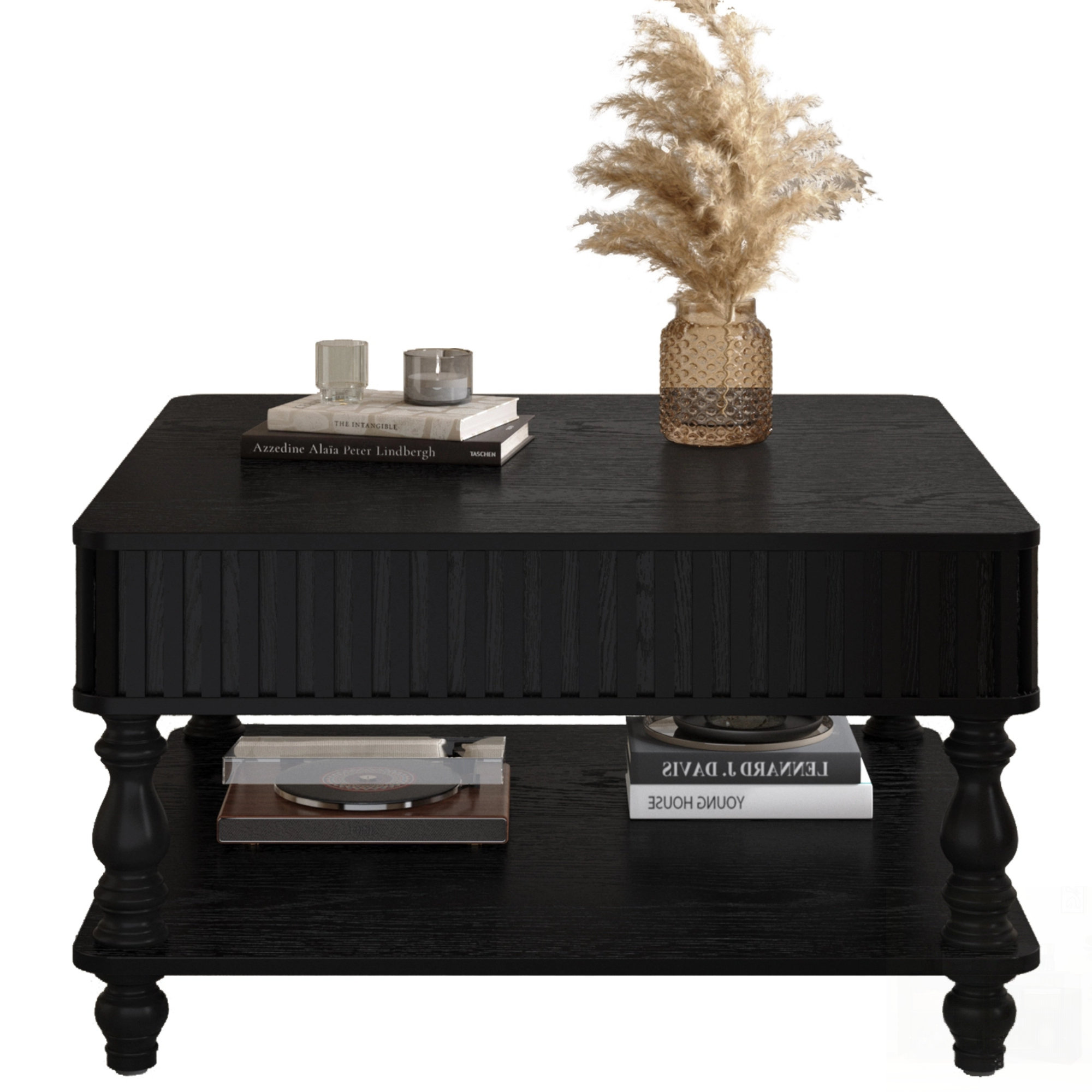 Red Barrel Studio® Square Fluted Lift-Top Coffee Table With Hidden ...