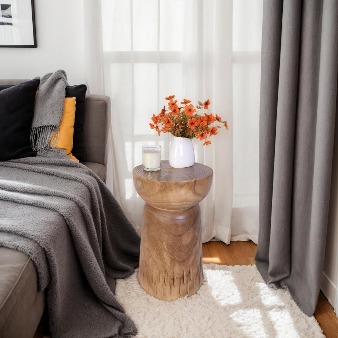 Pad Liquidators 19”H Rustic Tree Stump Side Table – Natural Wooden End ...