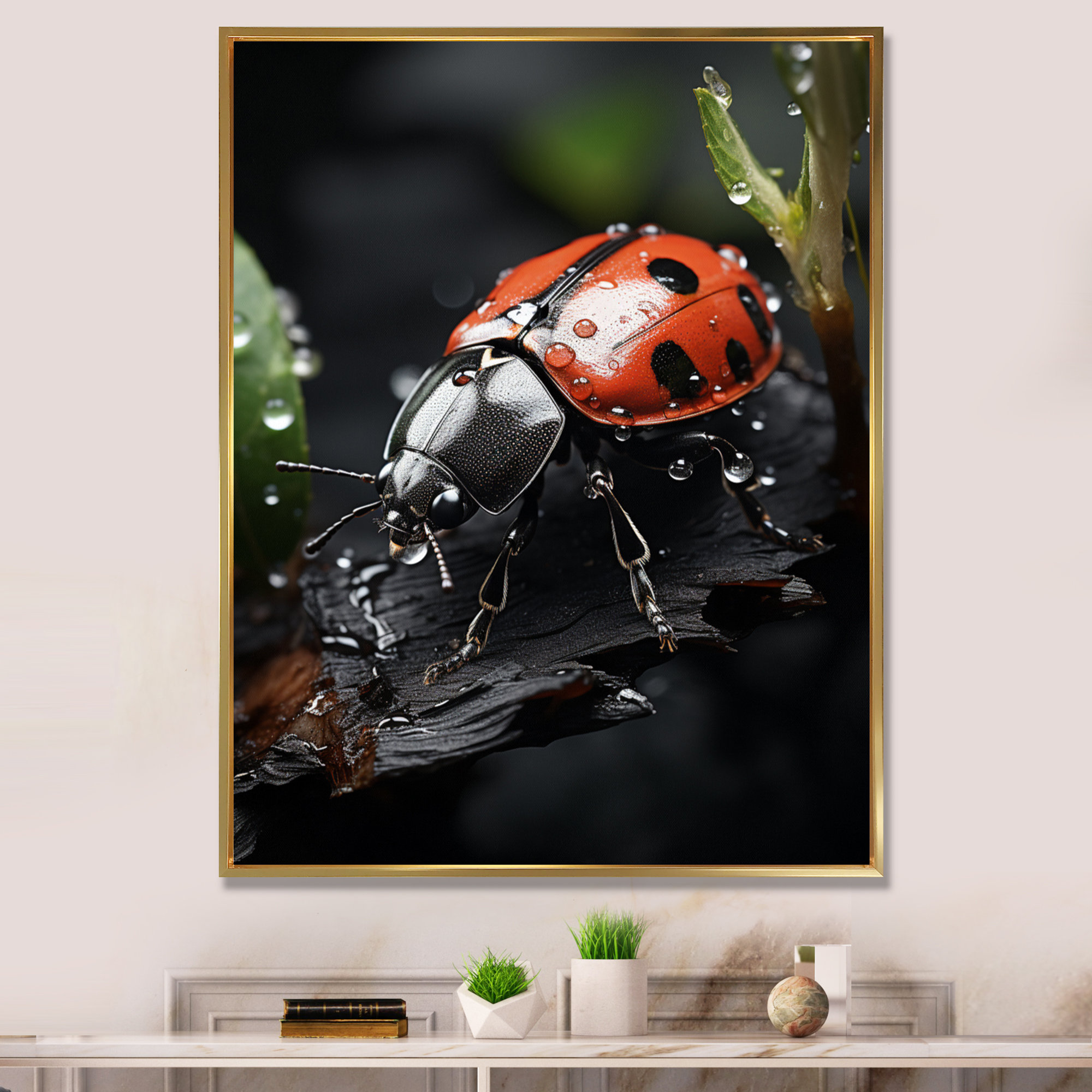Ebern Designs Red Ladybug Portrait II Framed On Canvas Print | Wayfair